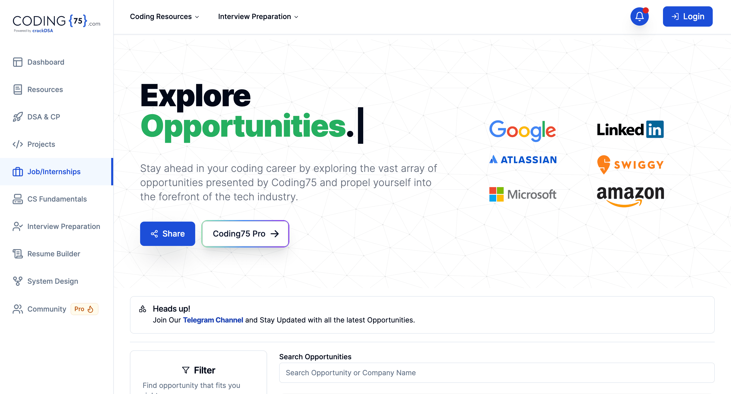 coding75 | Powered by crackDSA